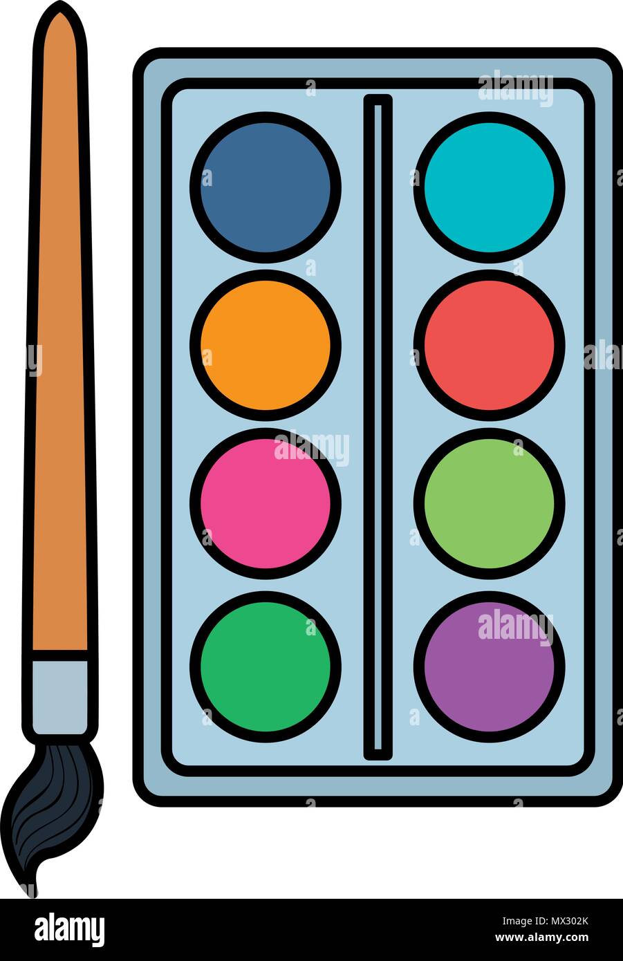 paint colors pallette with brush Stock Vector Image & Art - Alamy