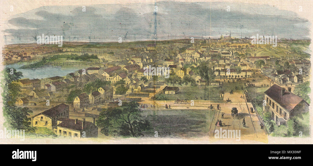 . English: This is a rare and attractive view of Richmond Virginia ...