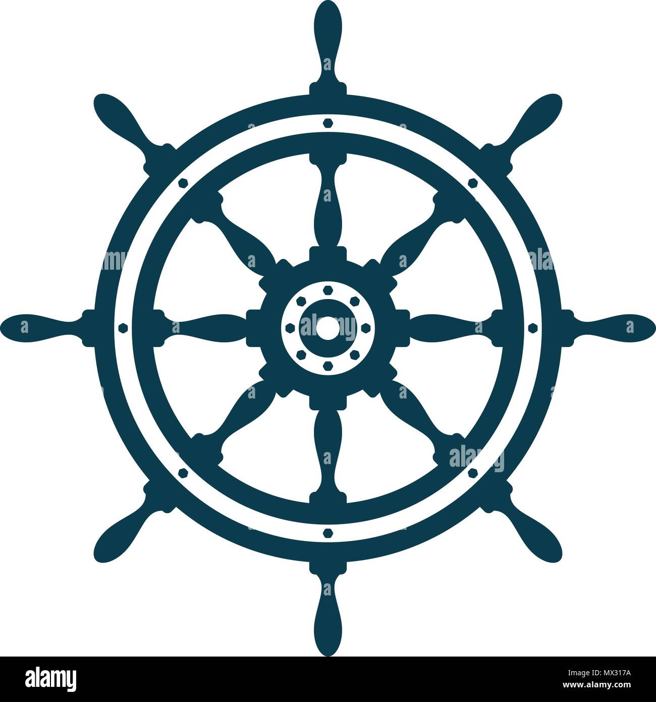 Ship wheel on white background. Nautical icon design Stock Vector Image ...