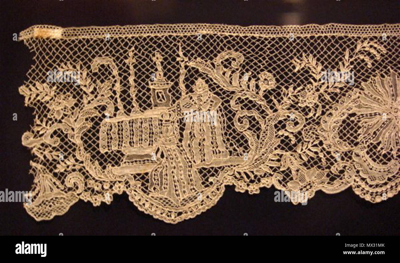 . English: 17th century lace fragment from Italy, Honolulu Academy of ...