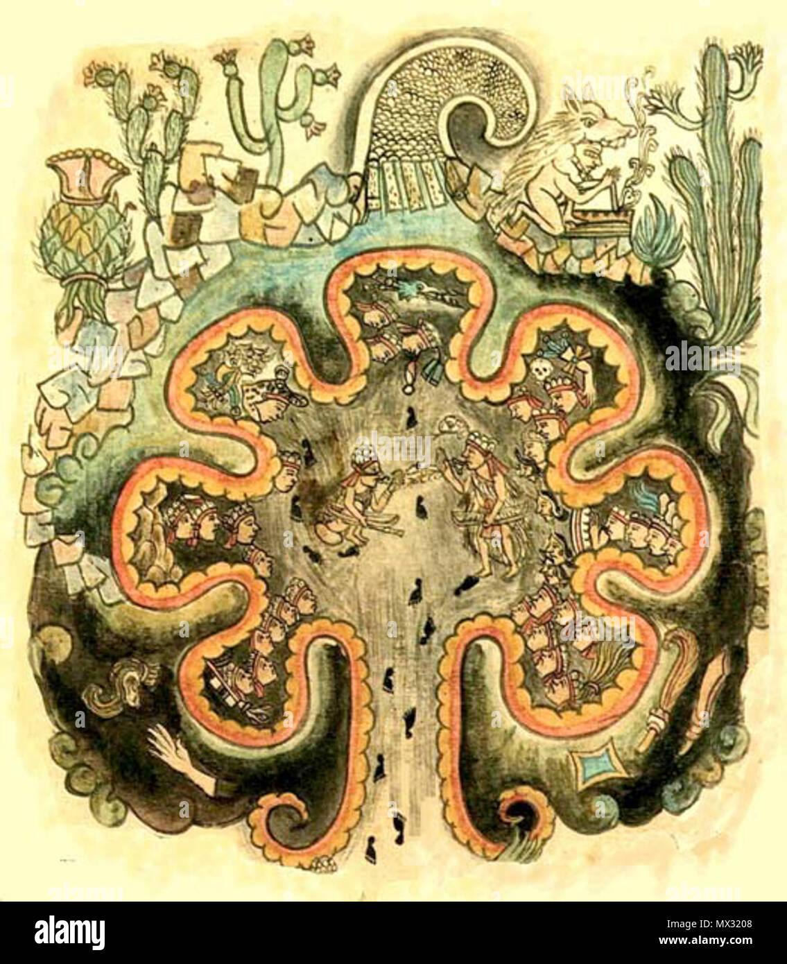 . English: Chicomoztoc — the place of the seven caves. The mythical ...