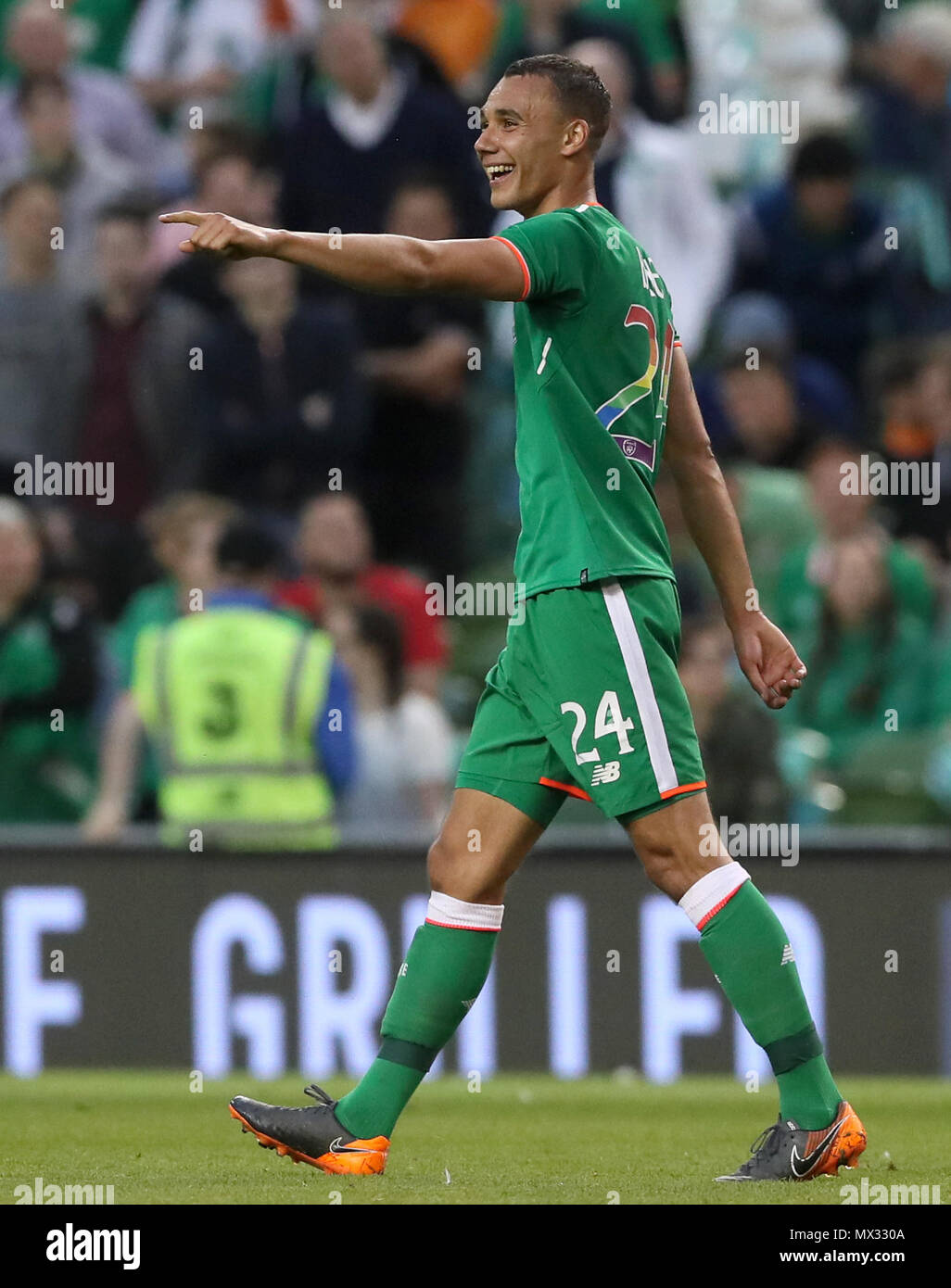 Republic irelands graham burke celebrates scoring hi-res stock ...