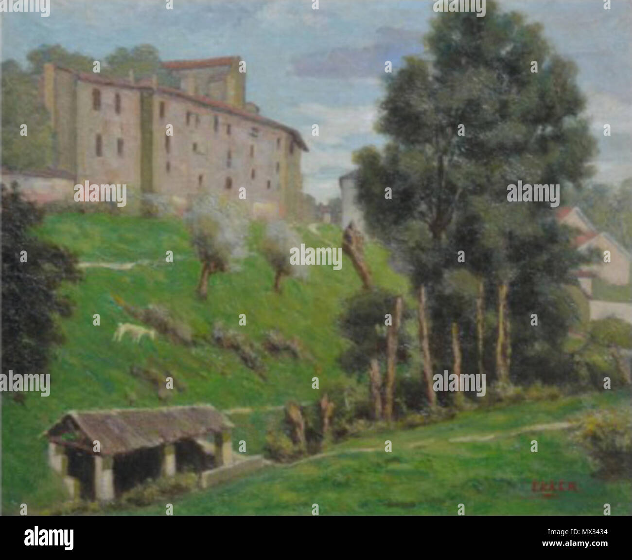 . Nederlands: Frans landschap door Evert Cornelis Ekker (1858-1943 ...