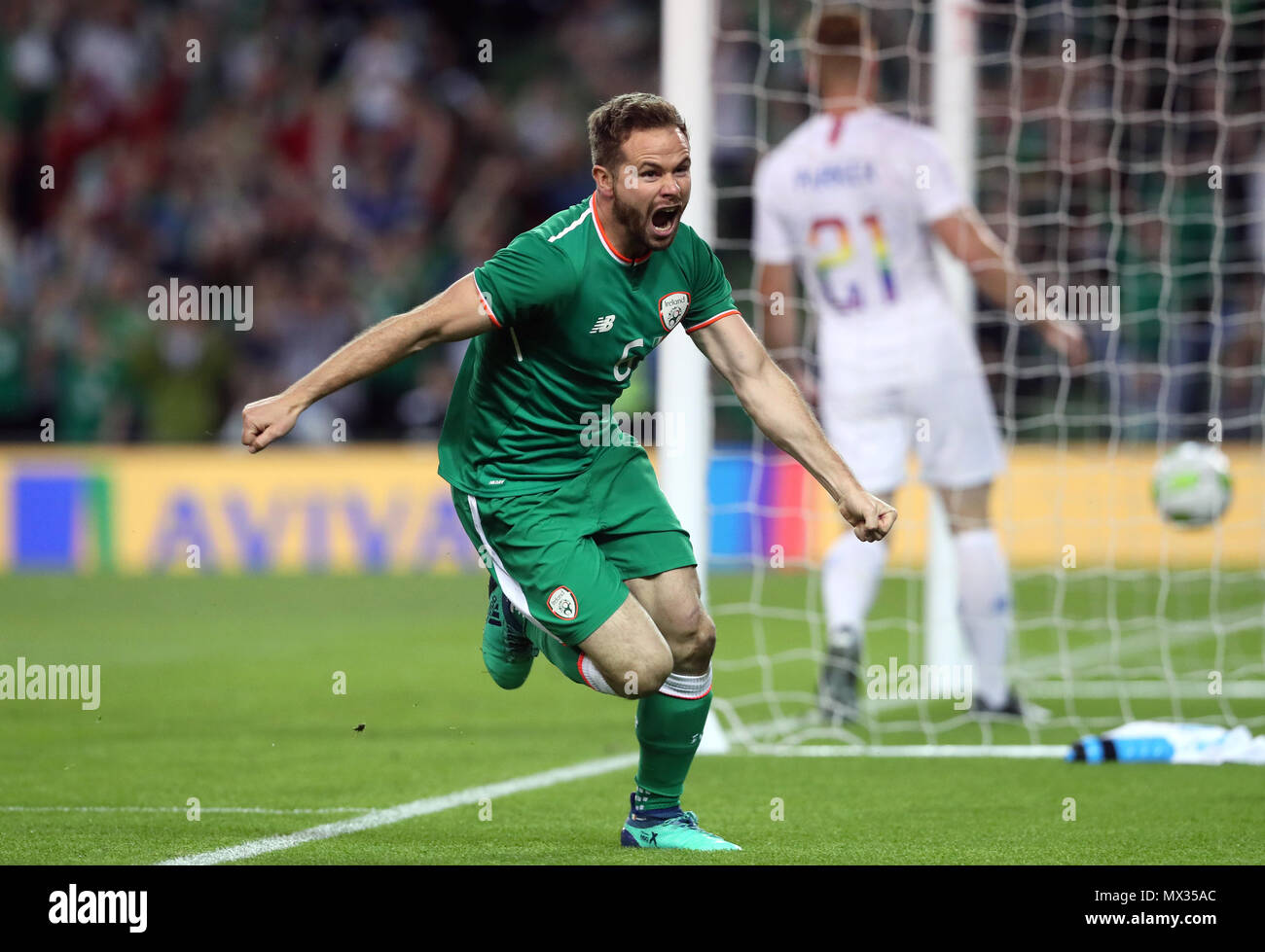 Republic irelands alan judge celebrates scoring hi-res stock ...
