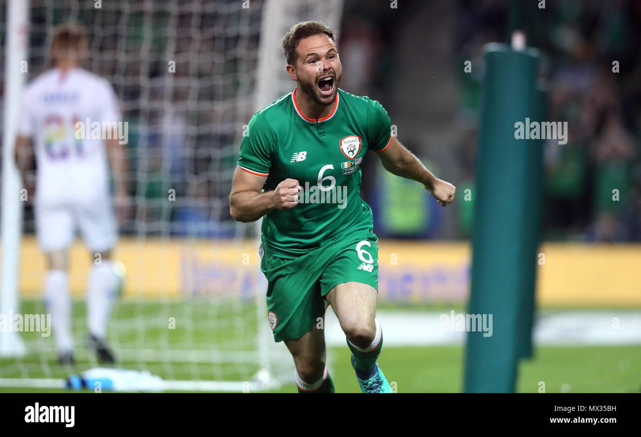 Republic irelands alan judge celebrates scoring hi-res stock ...