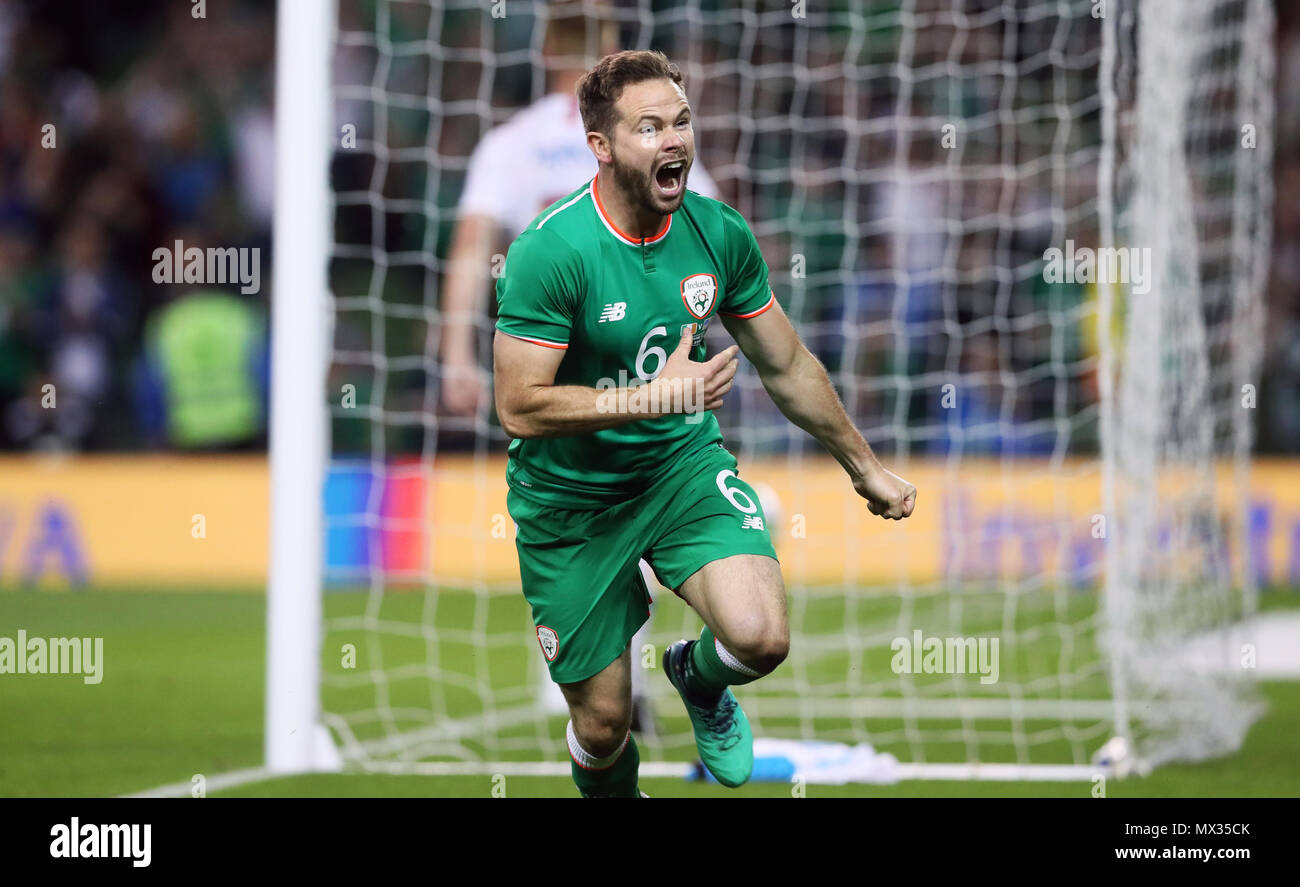 Republic irelands alan judge celebrates scoring hi-res stock ...