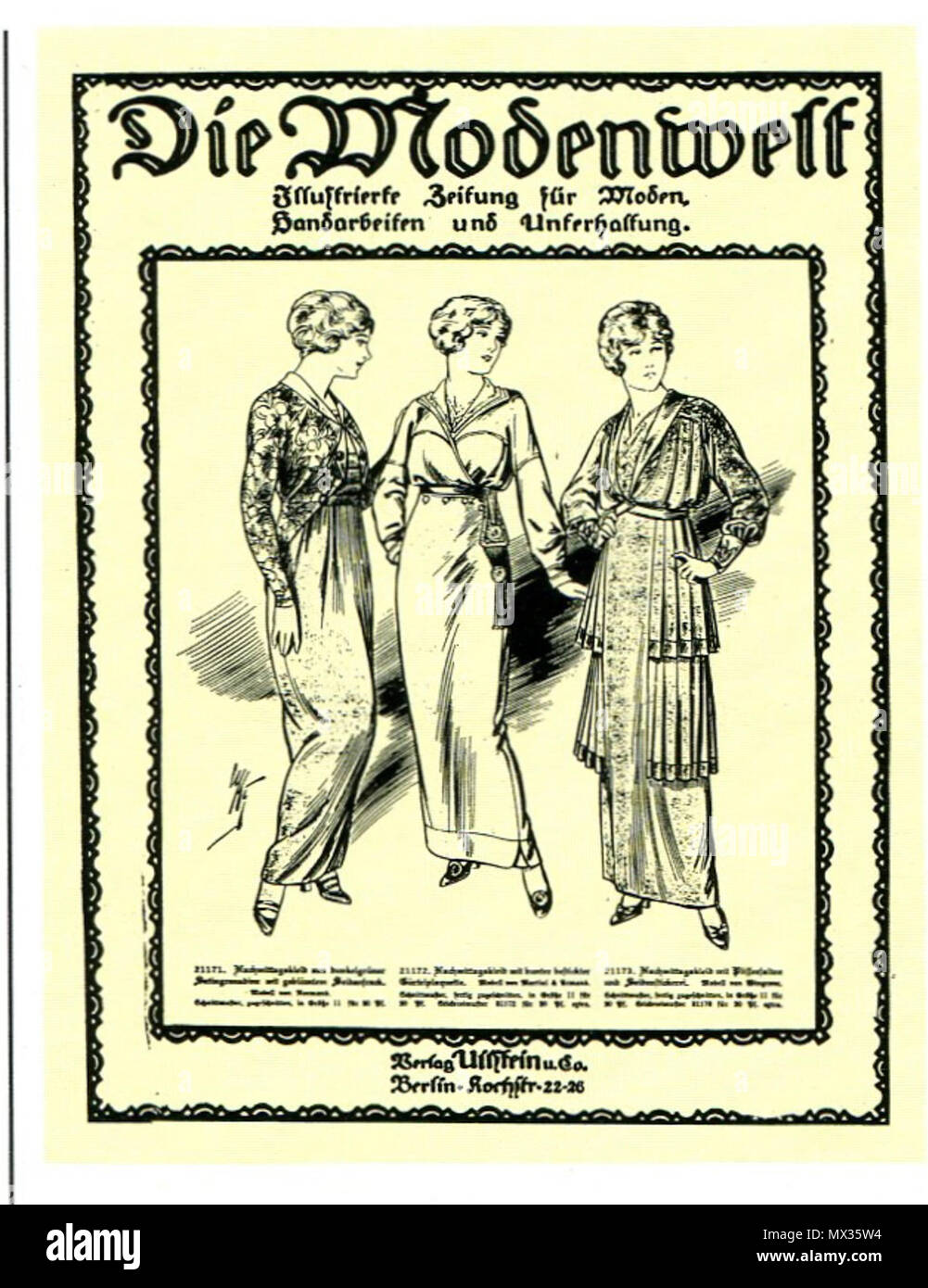 . Deutsch: Titelblatt der Zeitschrift Die Modewelt 1911 . 1911 ...