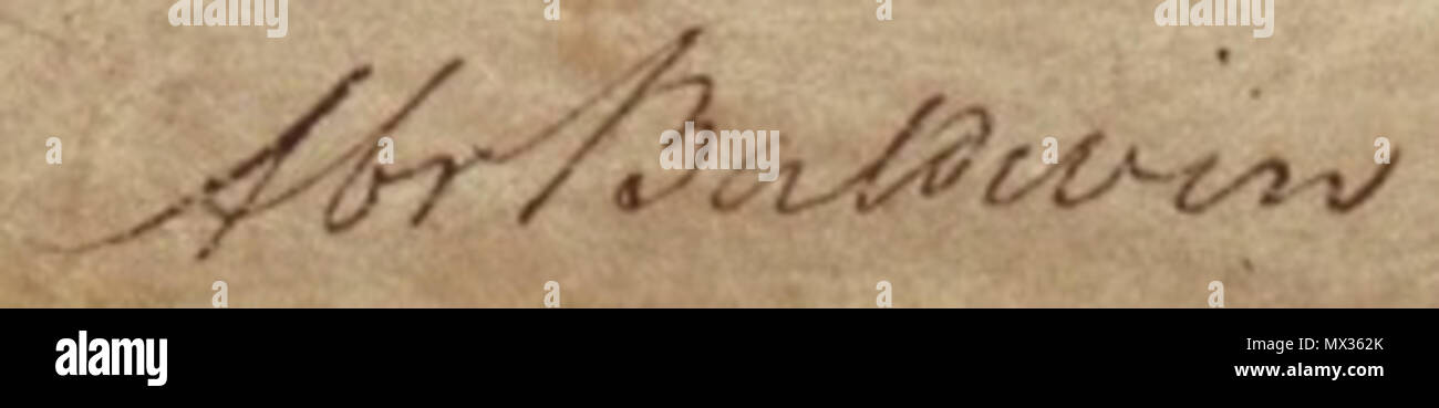 . Français : Signature d'Abraham Baldwin English: Abraham Baldwin's ...