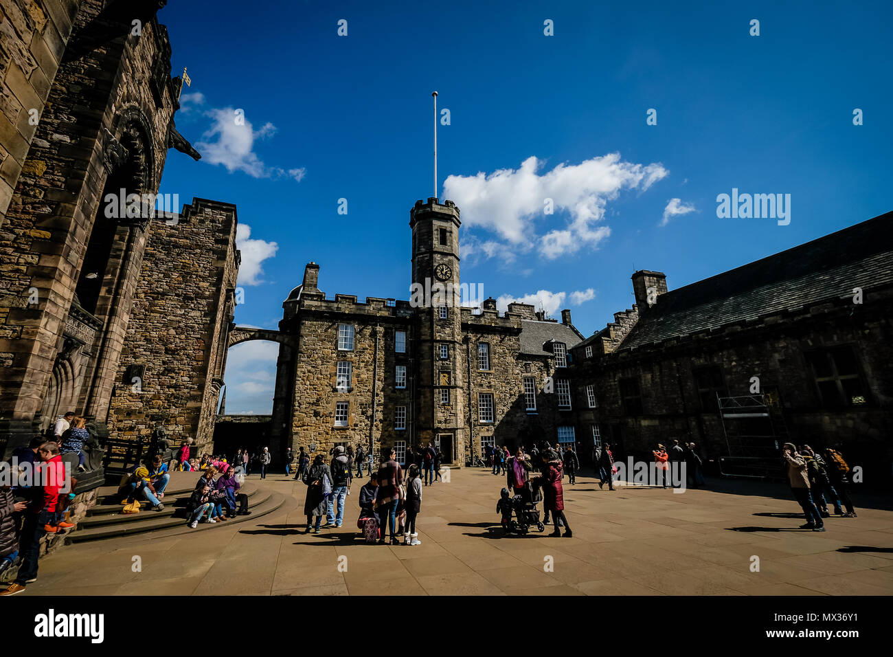 View of main building from the inside of the Edinburgh Castle, in ...