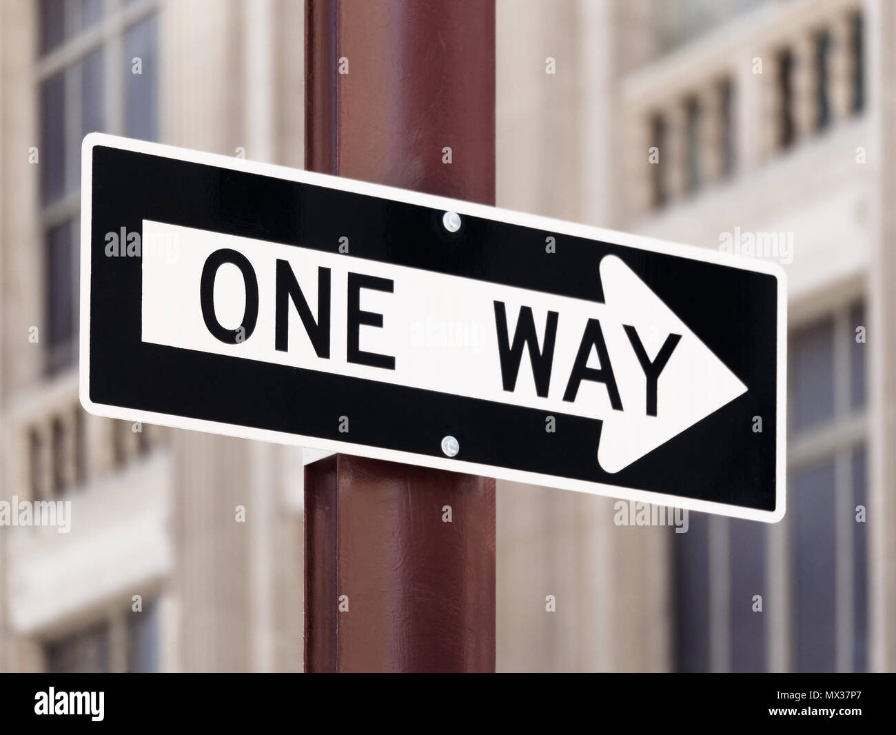 One Way Direction Sign Road Stock Photo - Alamy