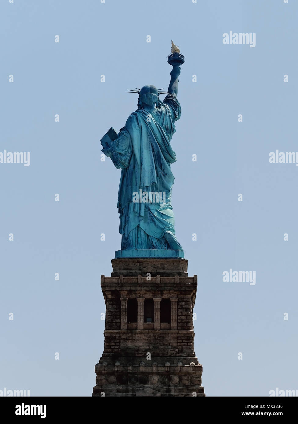 Back view Statue of Liberty New York City Usa Stock Photo - Alamy