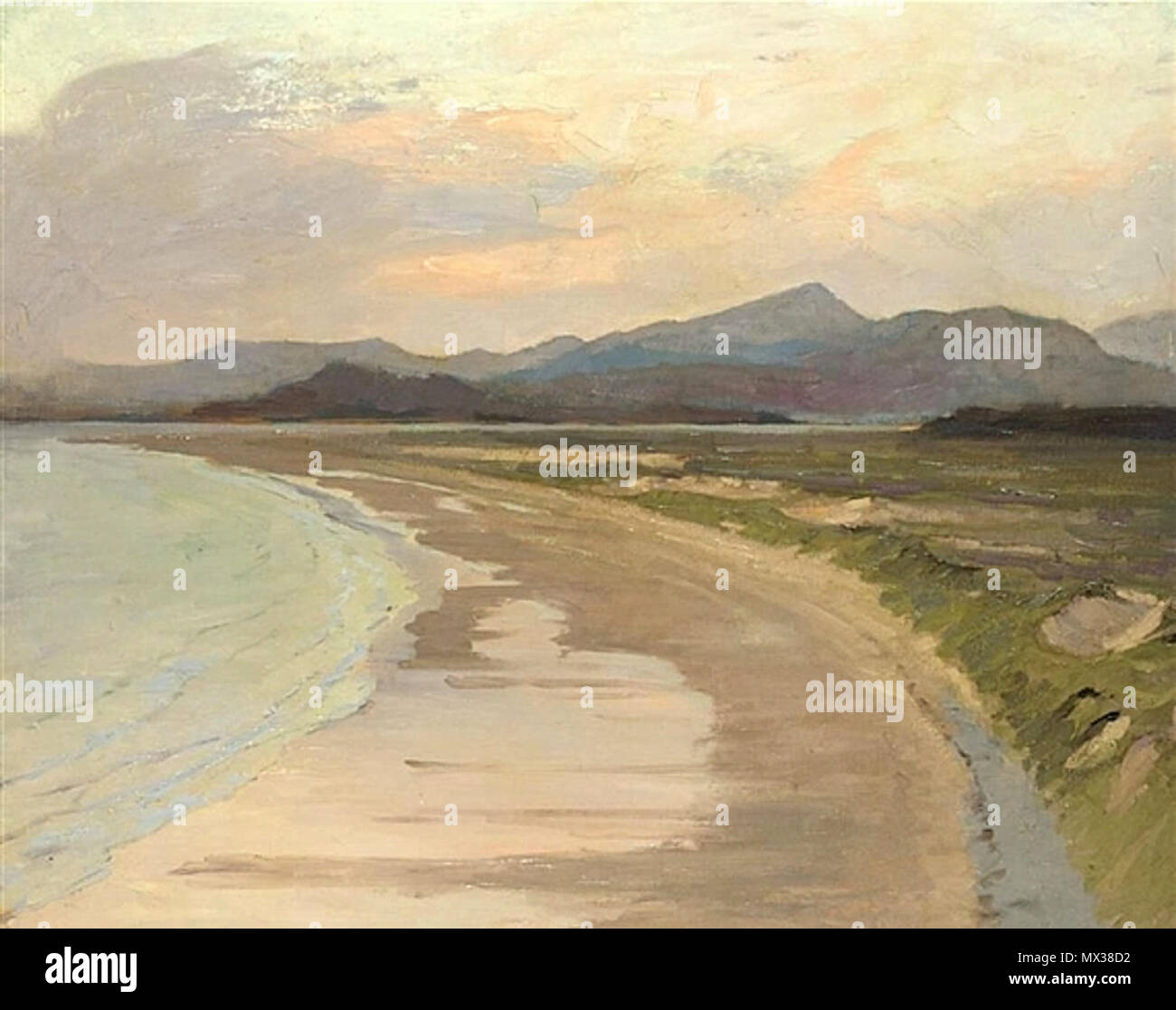 . View of the Sands at Harlech . Unknown date. Alexander Mann (1853 ...