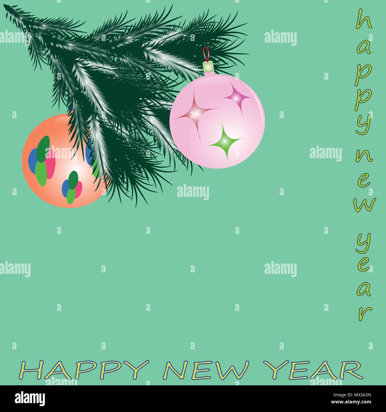 Balls new year spruce Stock Vector Images - Alamy