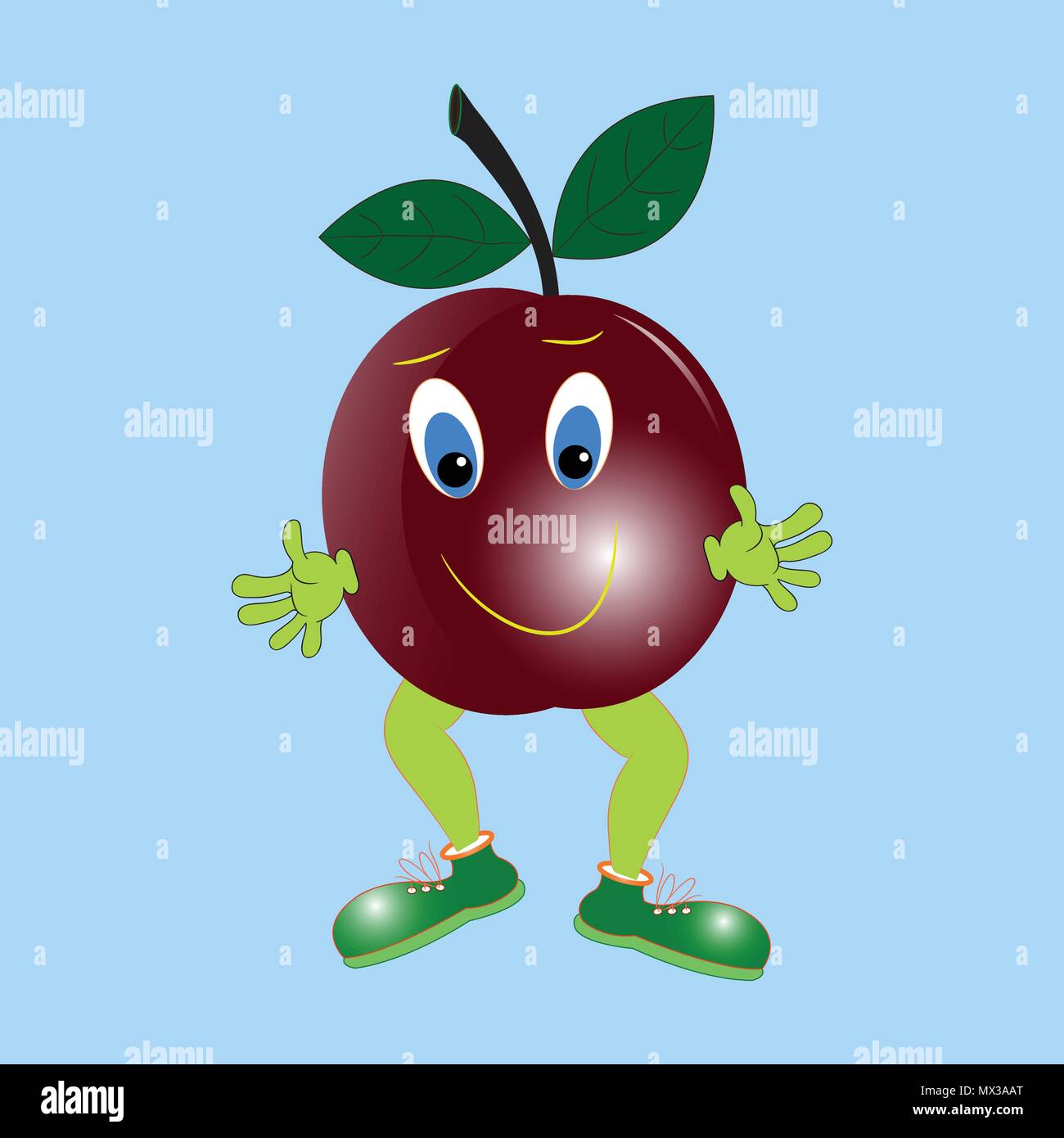 Plum red cartoon vector illustration Stock Vector Image & Art - Alamy
