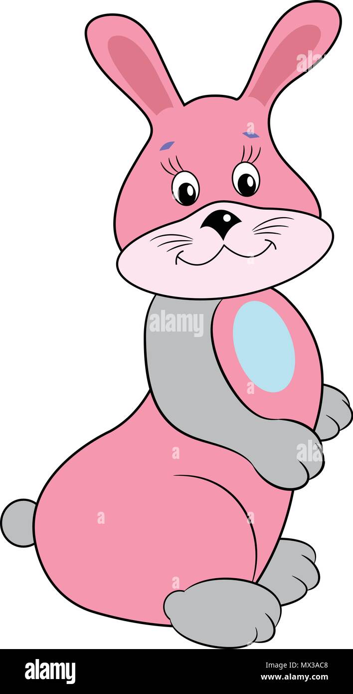 pink rabbit cartoon vector illustration Stock Vector Image & Art - Alamy
