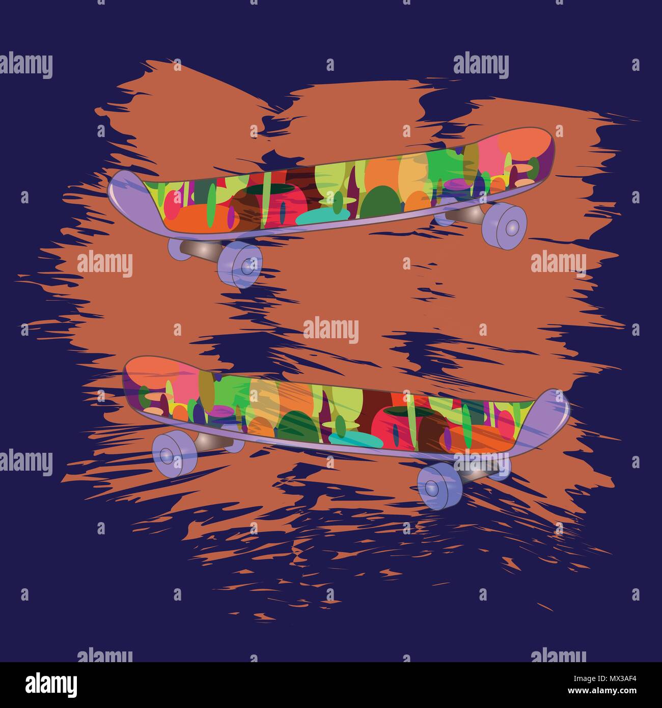 skateboard abstract vector illustration Stock Vector Image & Art - Alamy