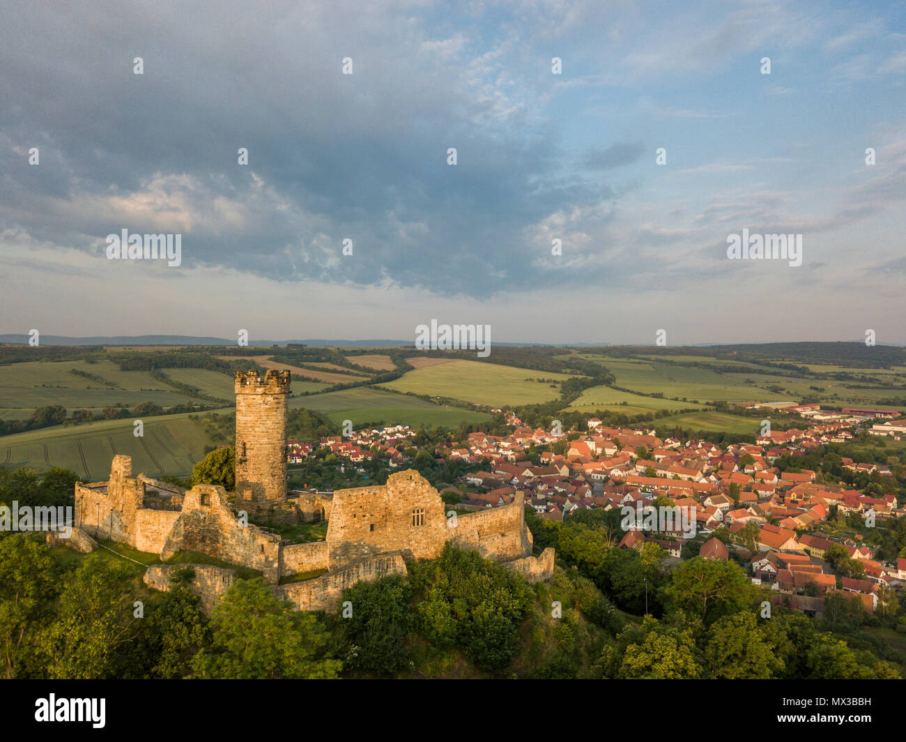 Aerial view of Muehlburg castle in Thuringia, Germany Stock Photo - Alamy
