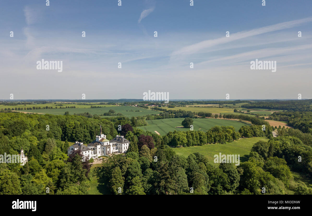 Aerial view of Schlitz castle, a magnificent country-mansion in the ...