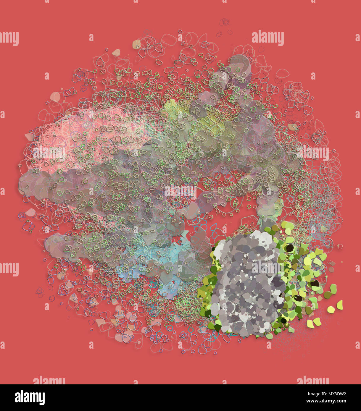 Artistic blended messy shapes background pattern abstract Stock Photo ...