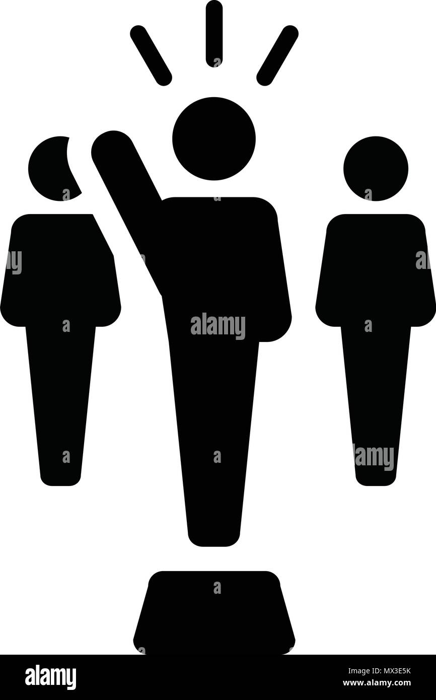 Leader Icon vector male public speaker person symbol for leadership ...