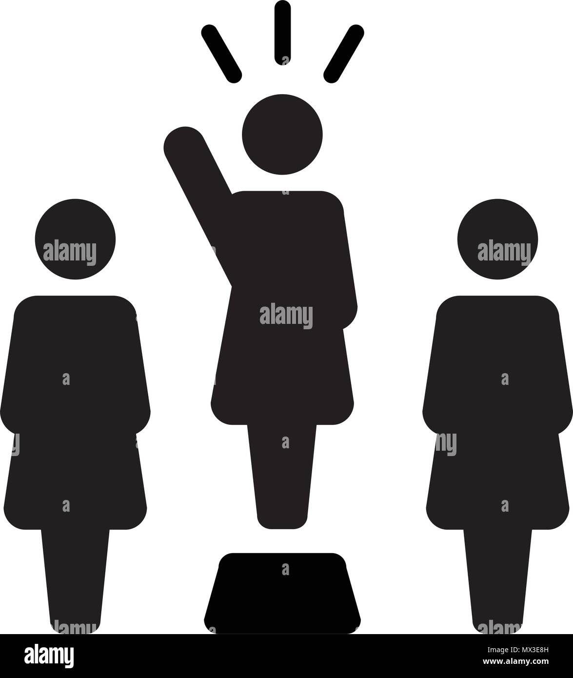 Leader Icon vector female public speaker person symbol for leadership ...