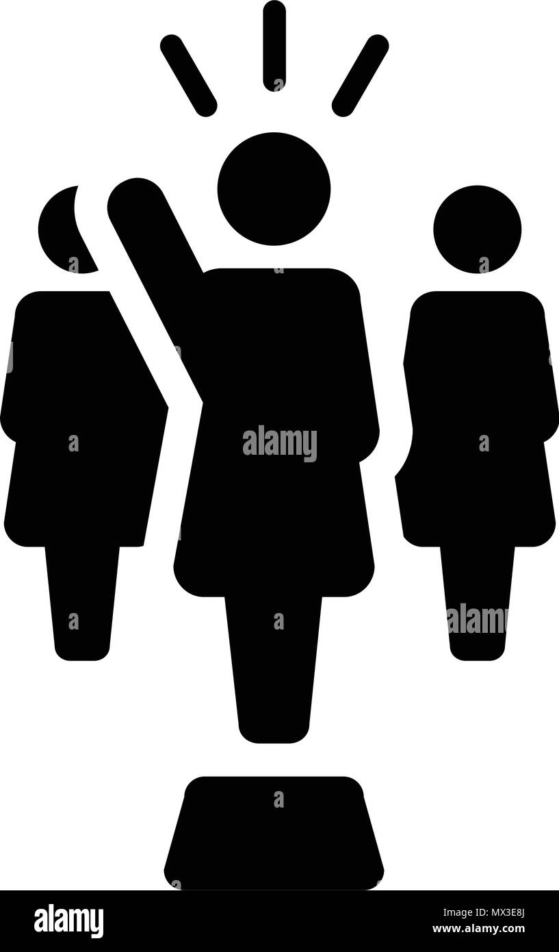 Leader Icon vector female public speaker person symbol for leadership ...