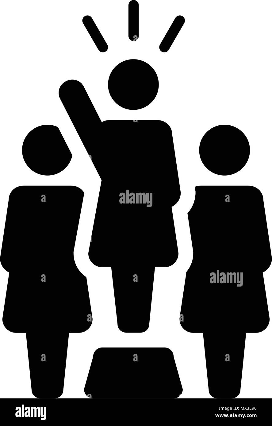 Leader Icon vector female public speaker person symbol for leadership ...
