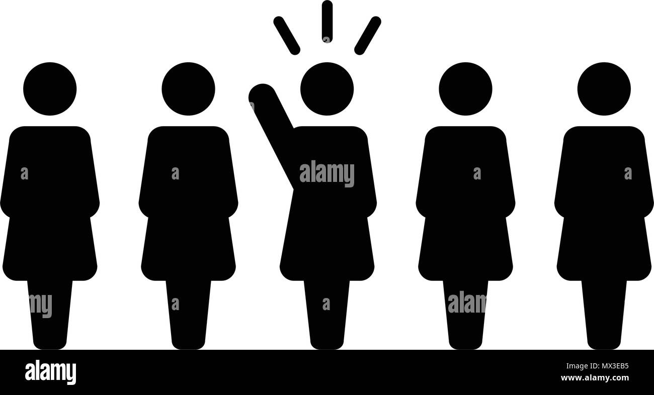 Leader Icon vector female public speaker person symbol for leadership ...