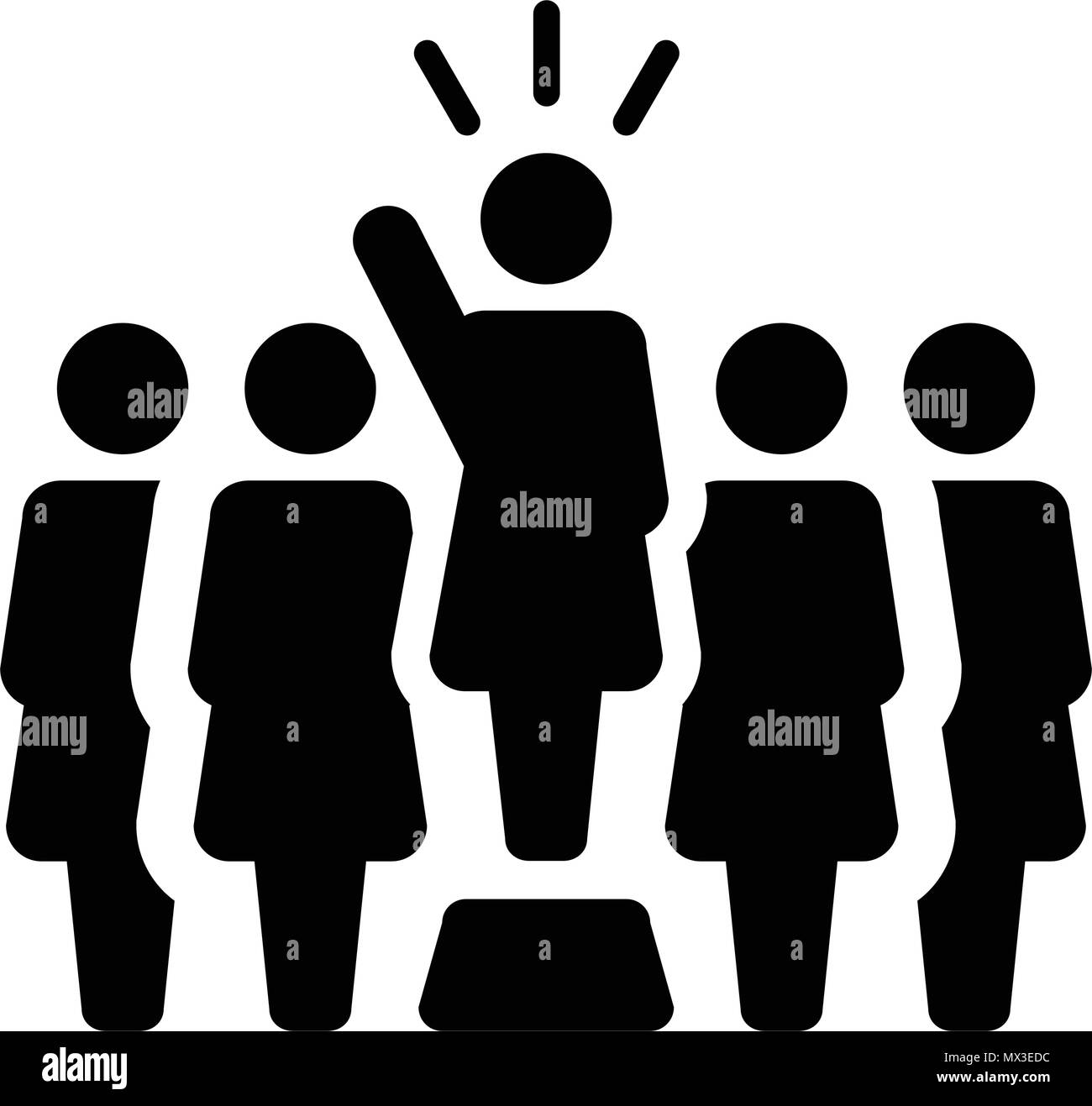 Leader Icon vector female public speaker person symbol for leadership ...