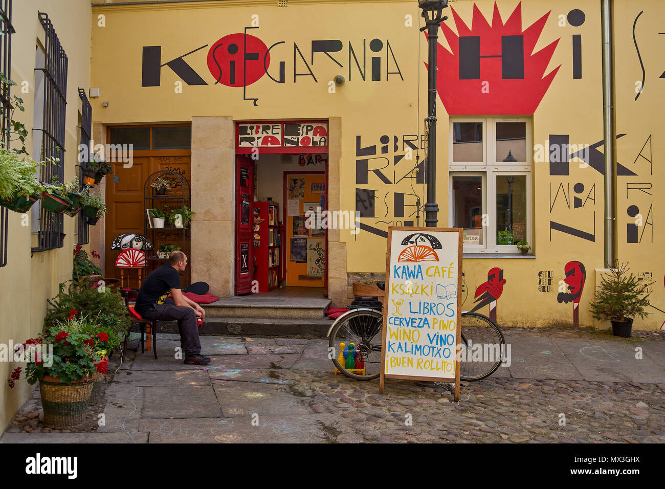 Wroclaw Ksiegarnia Hiszpanska restaurant Libreria Espanola Stock Photo ...