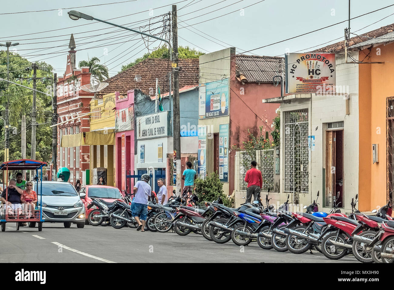 Motorcycles Parked At Parintins Brazil Stock Photo - Alamy