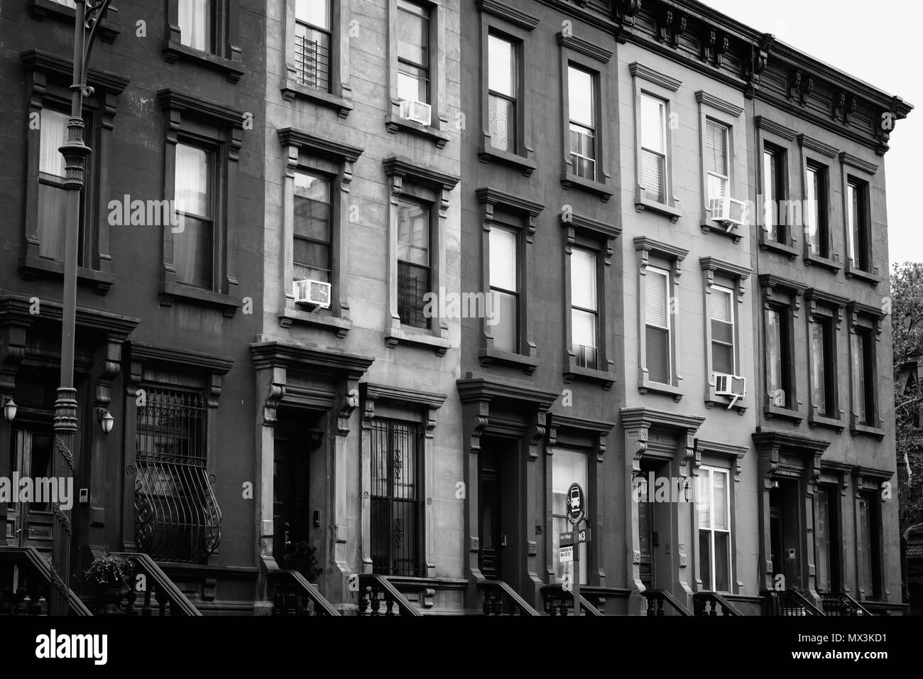 Colorful row houses in Harlem, Manhattan, New York City Stock Photo - Alamy
