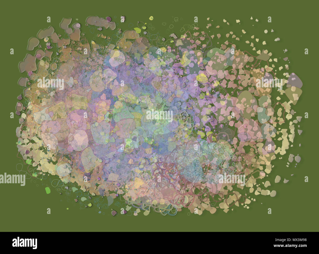 Abstract blended messy shapes for wall art, web page, wallpaper ...