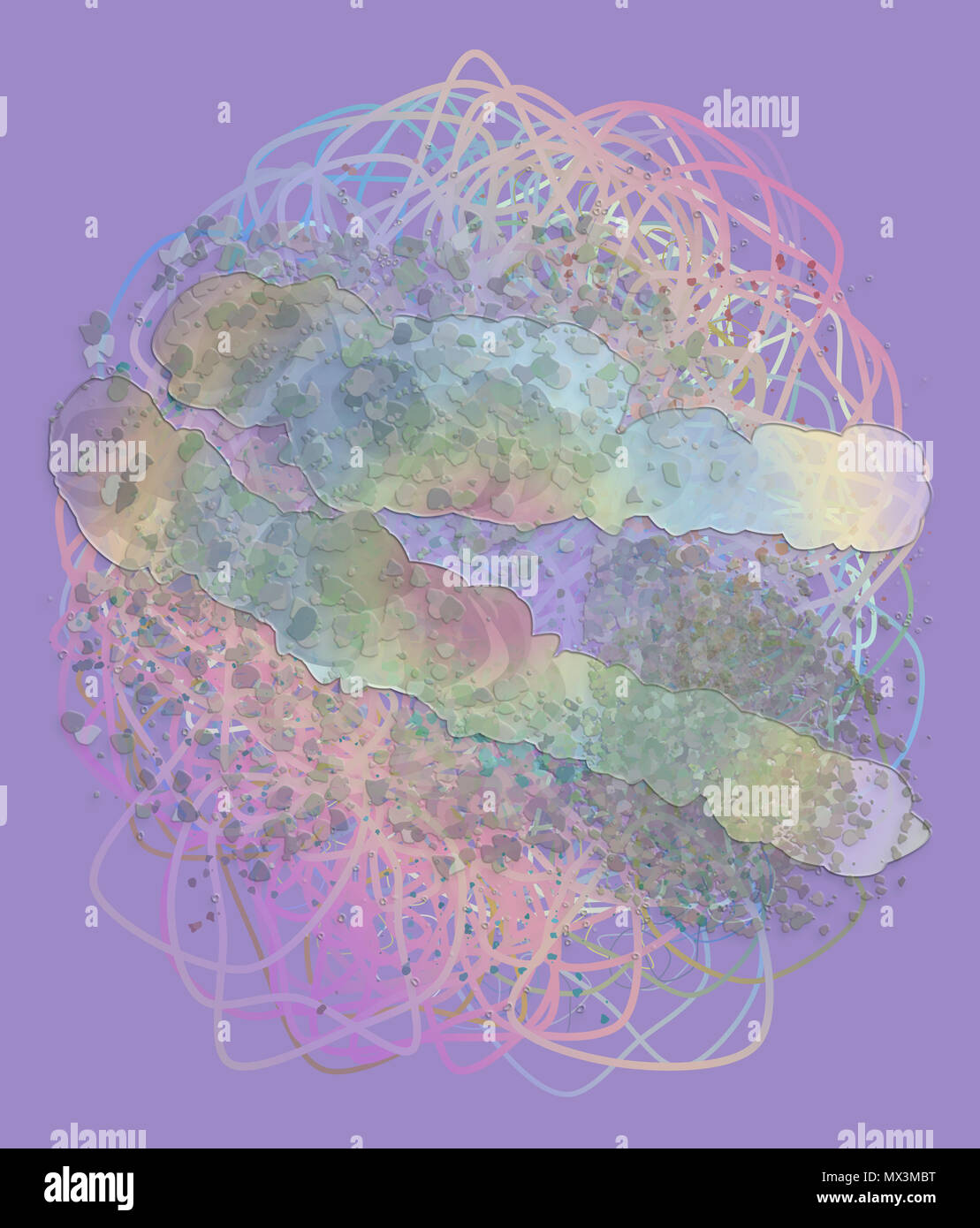 Abstract blended messy shapes for wall art, web page, wallpaper ...