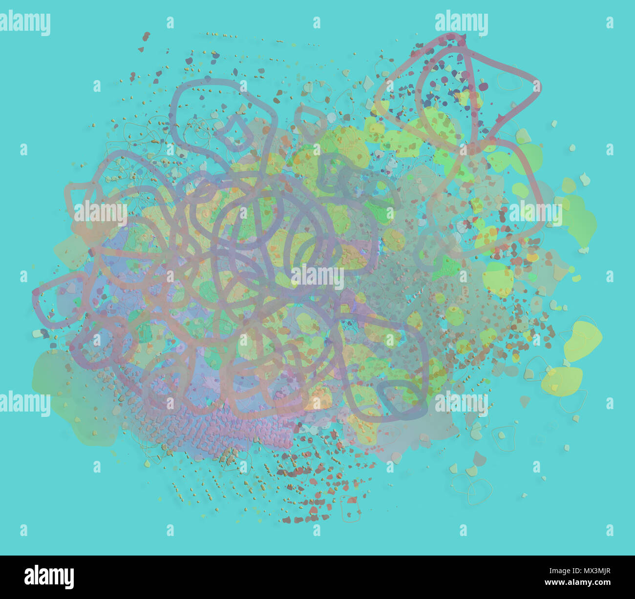 Abstract blended messy shapes for wall art, web page, wallpaper ...