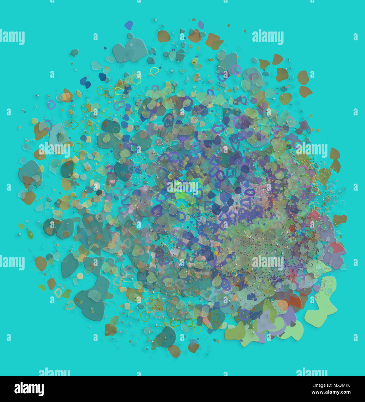 Abstract blended messy shapes for wall art, web page, wallpaper ...