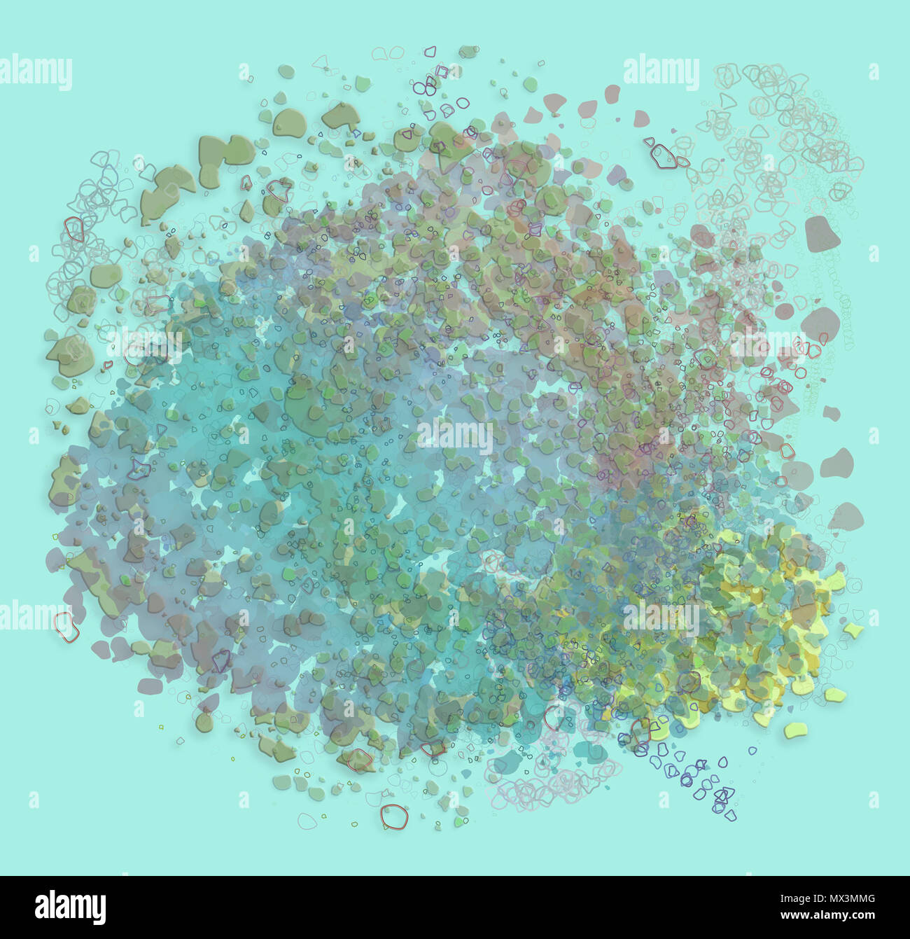 Abstract blended messy shapes for wall art, web page, wallpaper ...