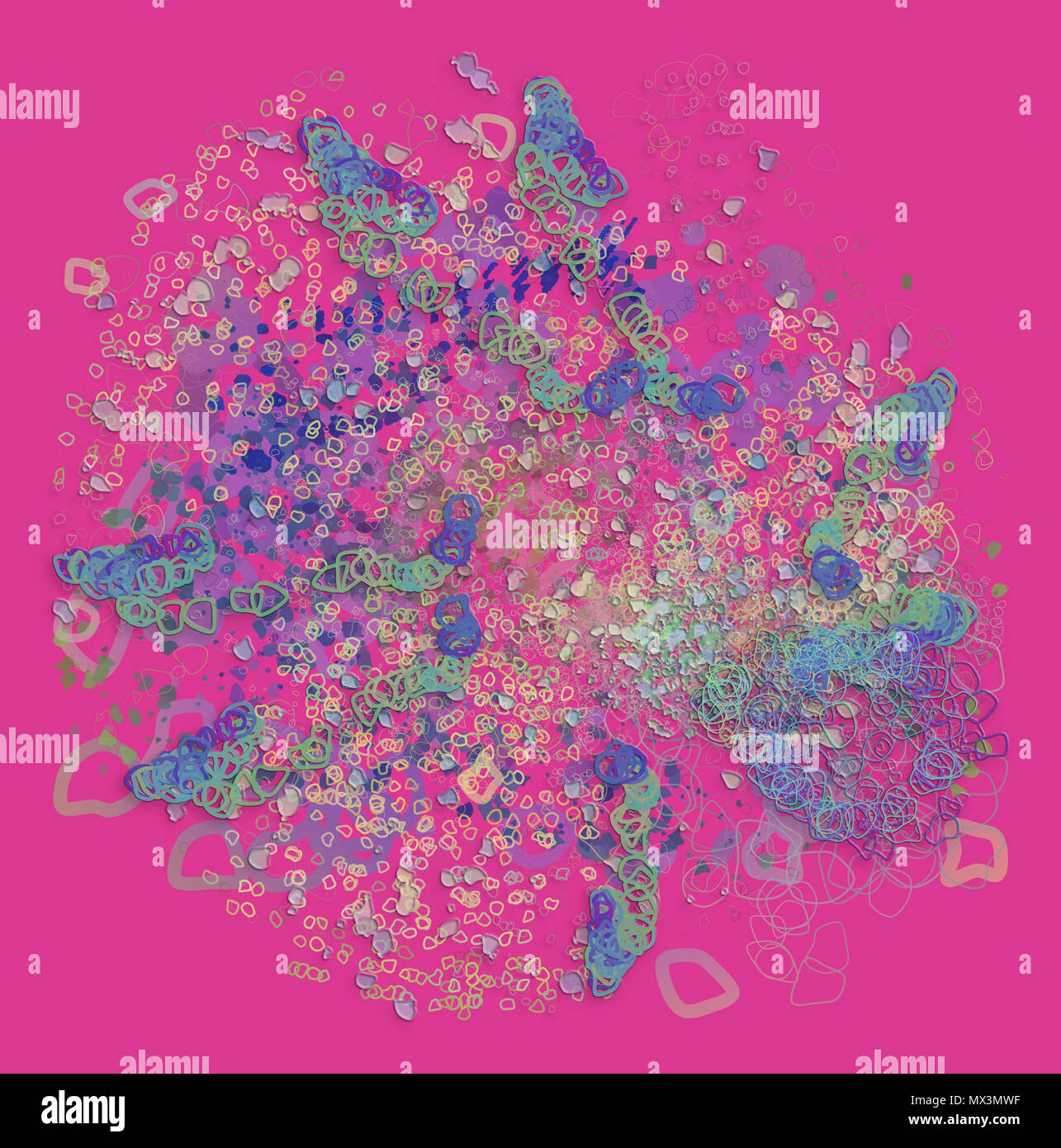 Abstract conceptual geometric blended messy shapes background. Good for ...