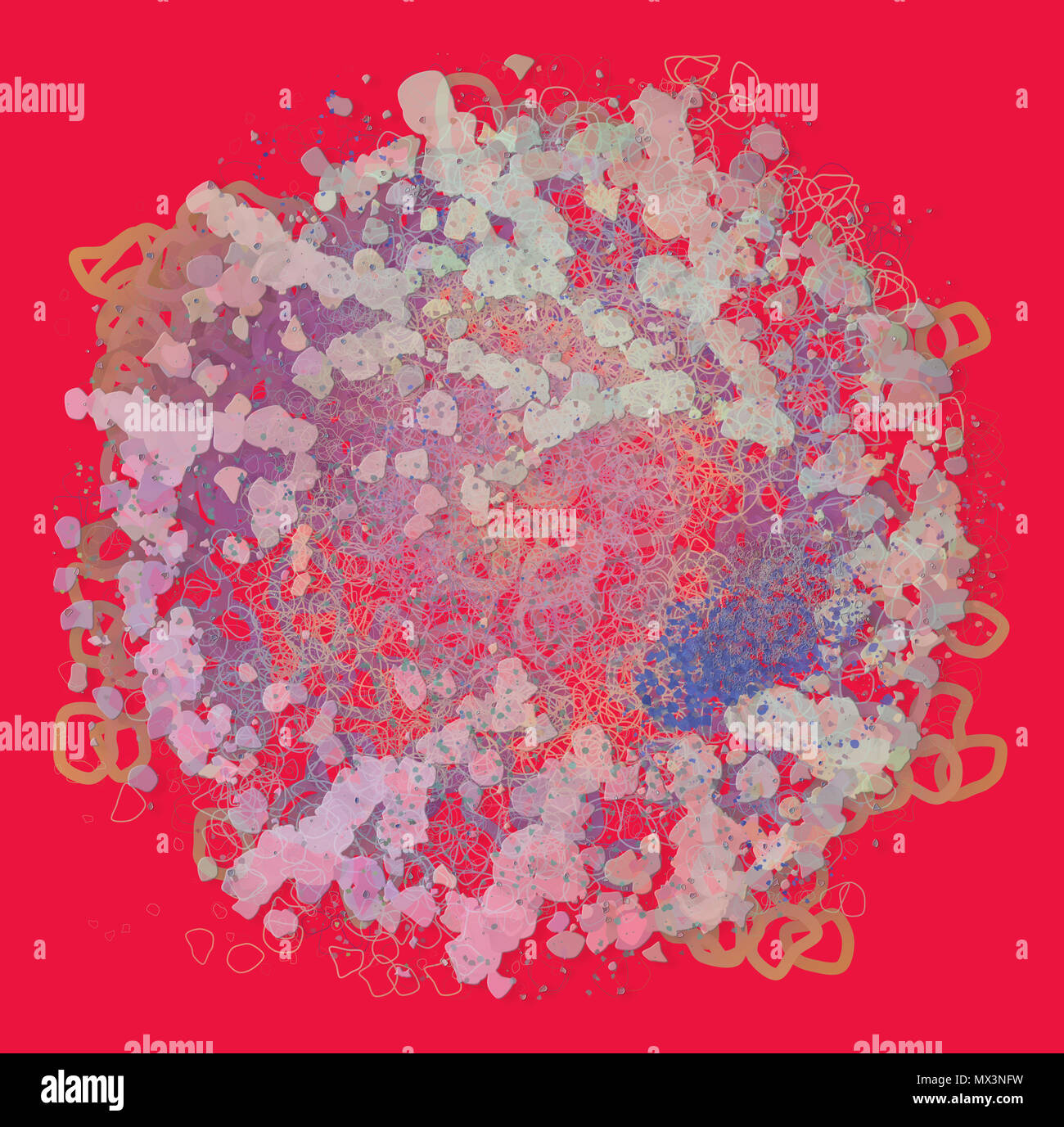 Abstract conceptual geometric blended messy shapes background. Good for ...