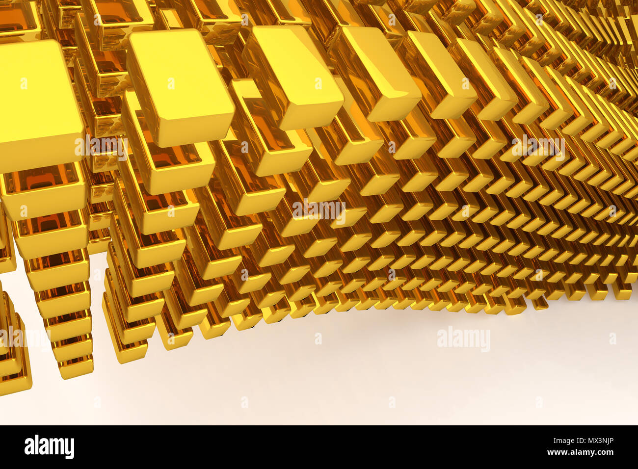 Gold bars or bricks, floating around, modern style background or ...