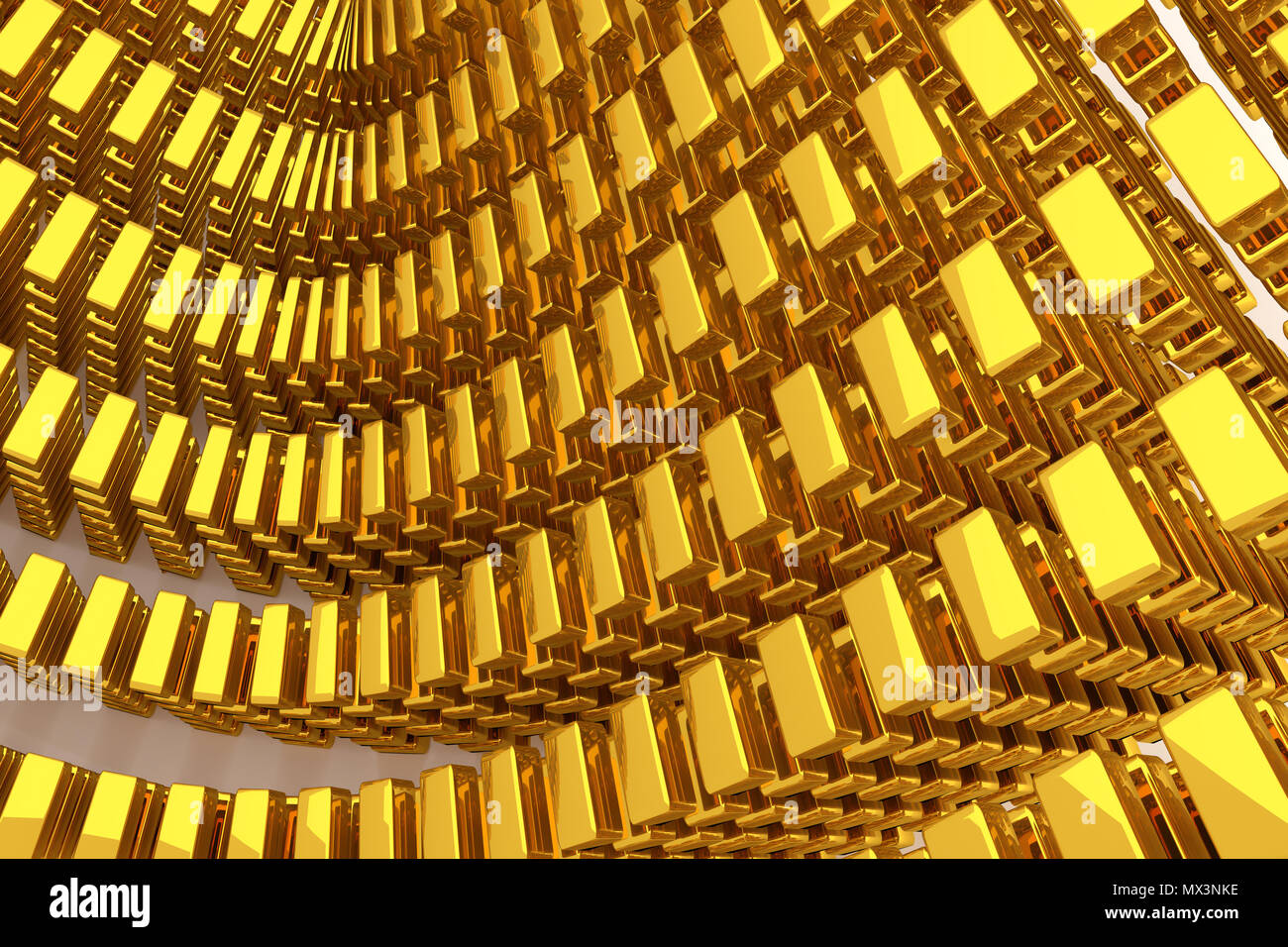 Gold bars or bricks, floating around, modern style background or ...