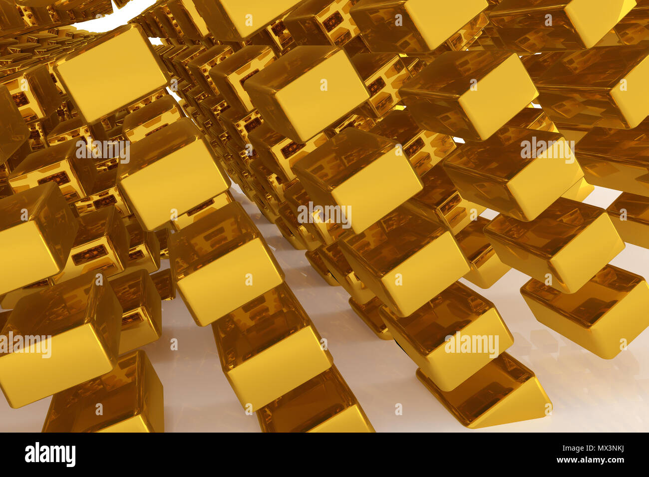 Gold bars or bricks, floating around, modern style background or ...