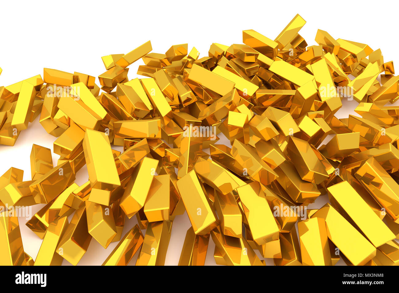 Bunch or pile of gold bars or brick, modern style background or texture ...