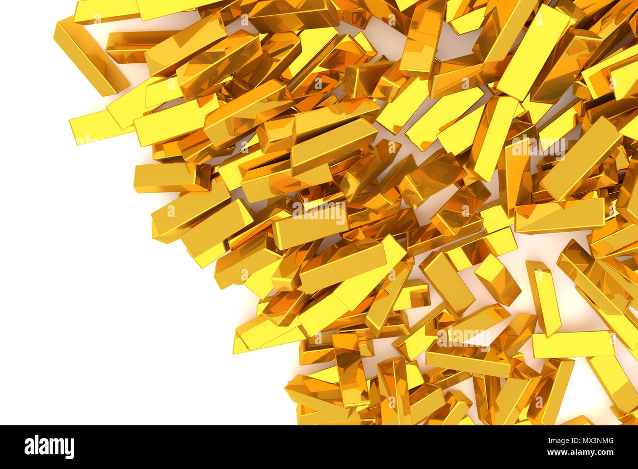 Bunch or pile of gold bars or brick, modern style background or texture ...