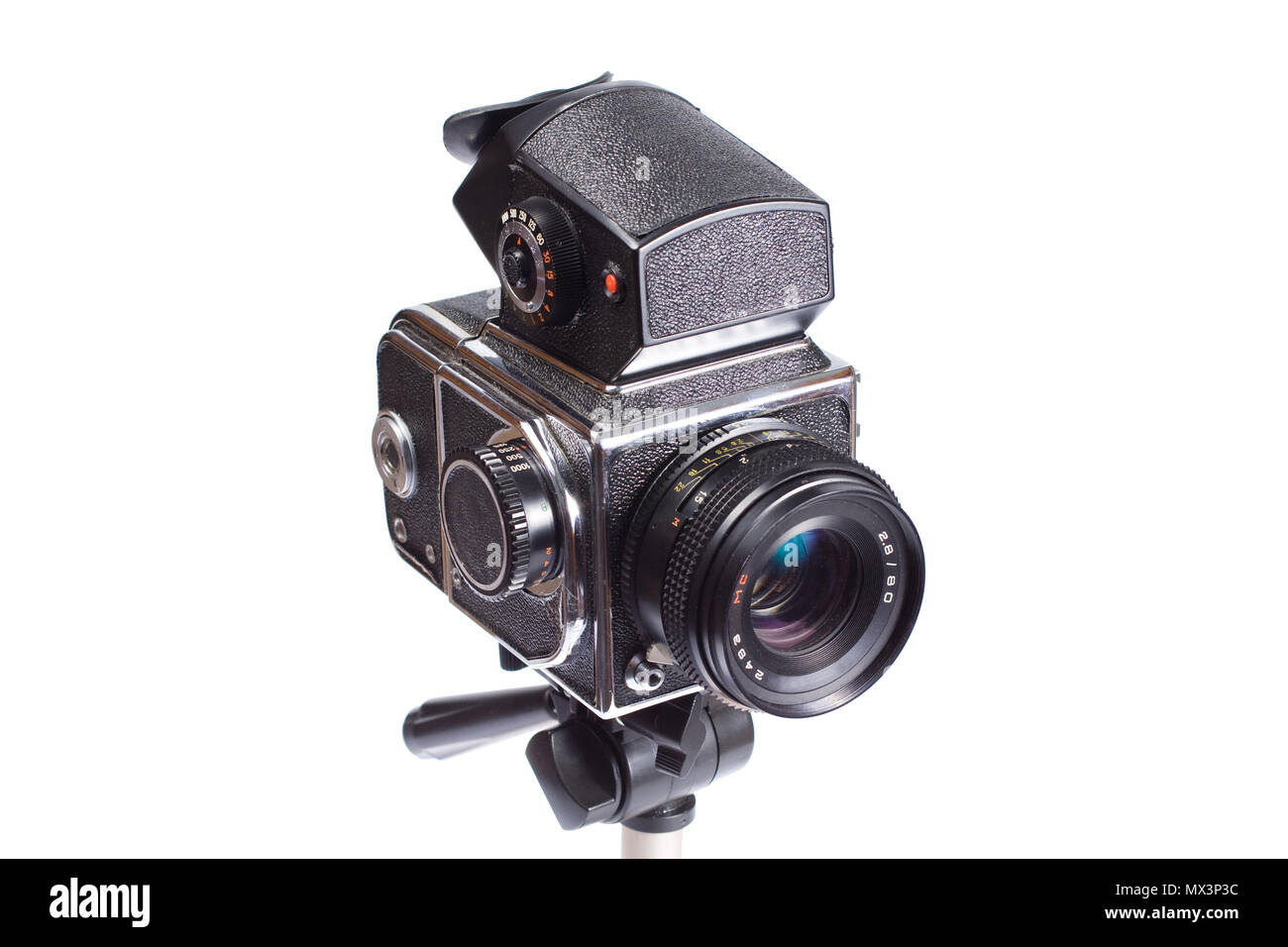 Middle-format camera isolated on white Stock Photo - Alamy