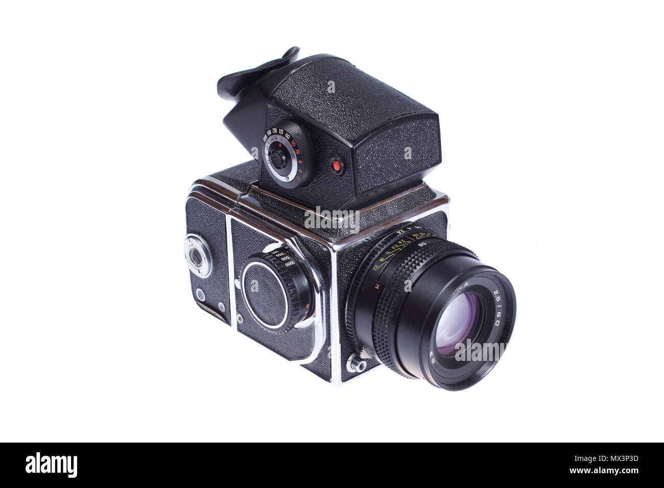 Middle-format camera isolated on white Stock Photo - Alamy