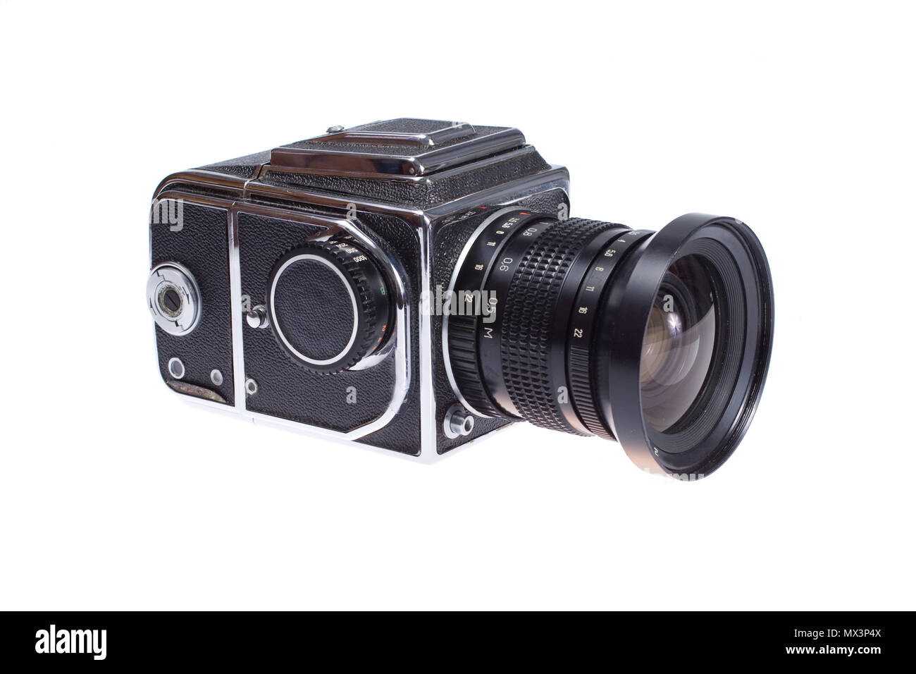 Middle-format camera isolated on white Stock Photo - Alamy