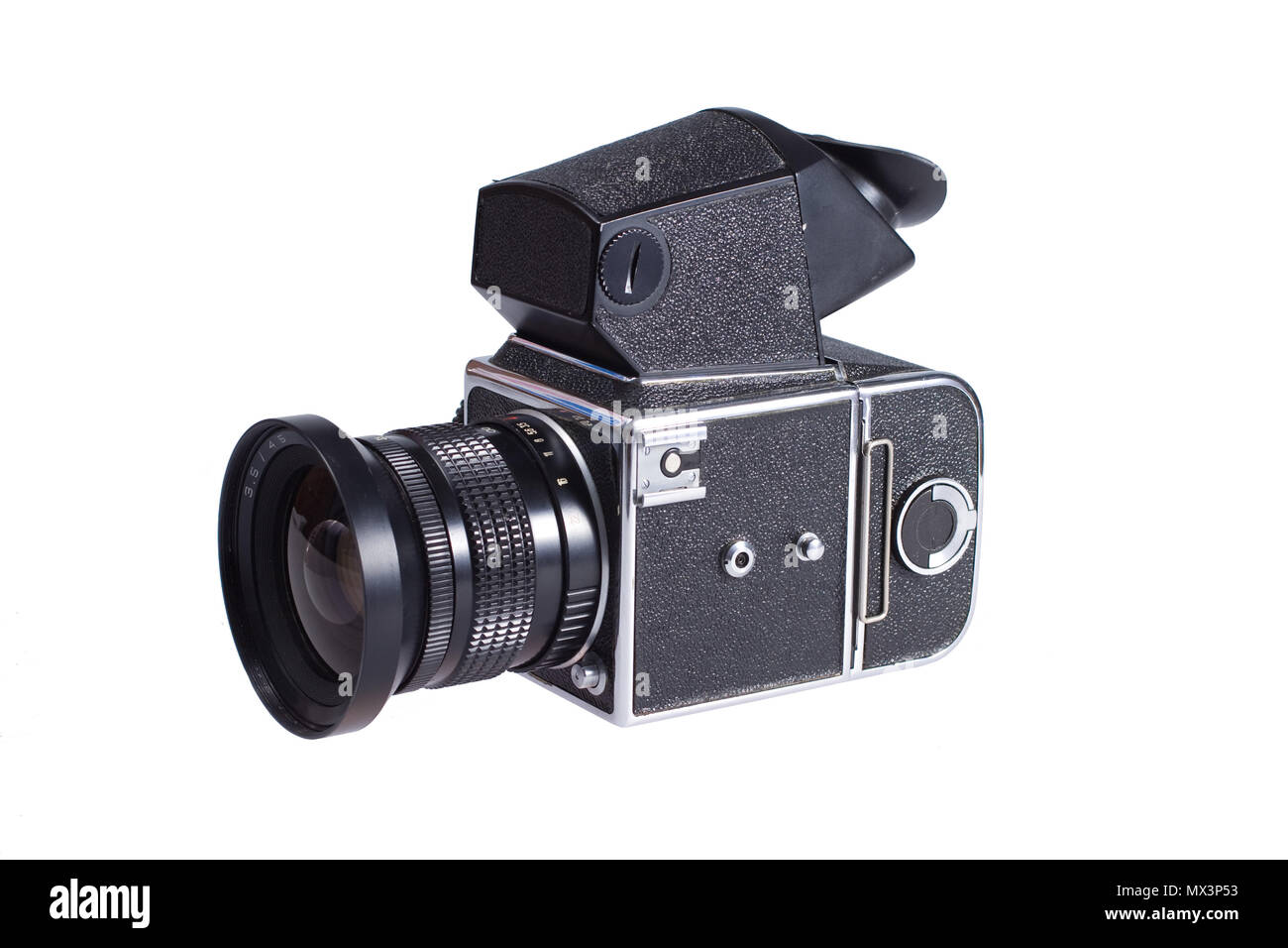 Middle-format camera isolated on white Stock Photo - Alamy