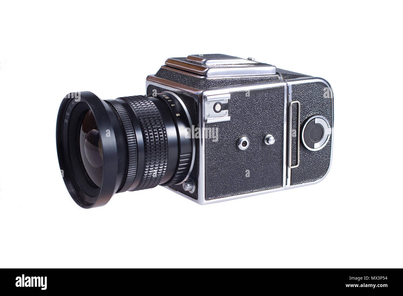 Middle-format camera isolated on white Stock Photo - Alamy