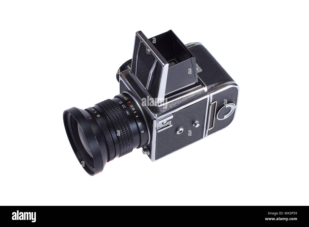 Middle-format camera isolated on white Stock Photo - Alamy